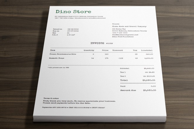 Vintage Typewriter Invoice - Machine